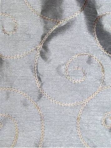 Medici Scroll Sky Blue | Drapery Fabric