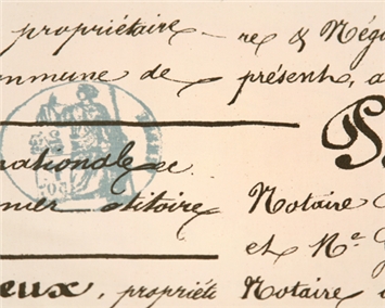 Penmanship Village Blue/Natural | Anatol's Print Gallery